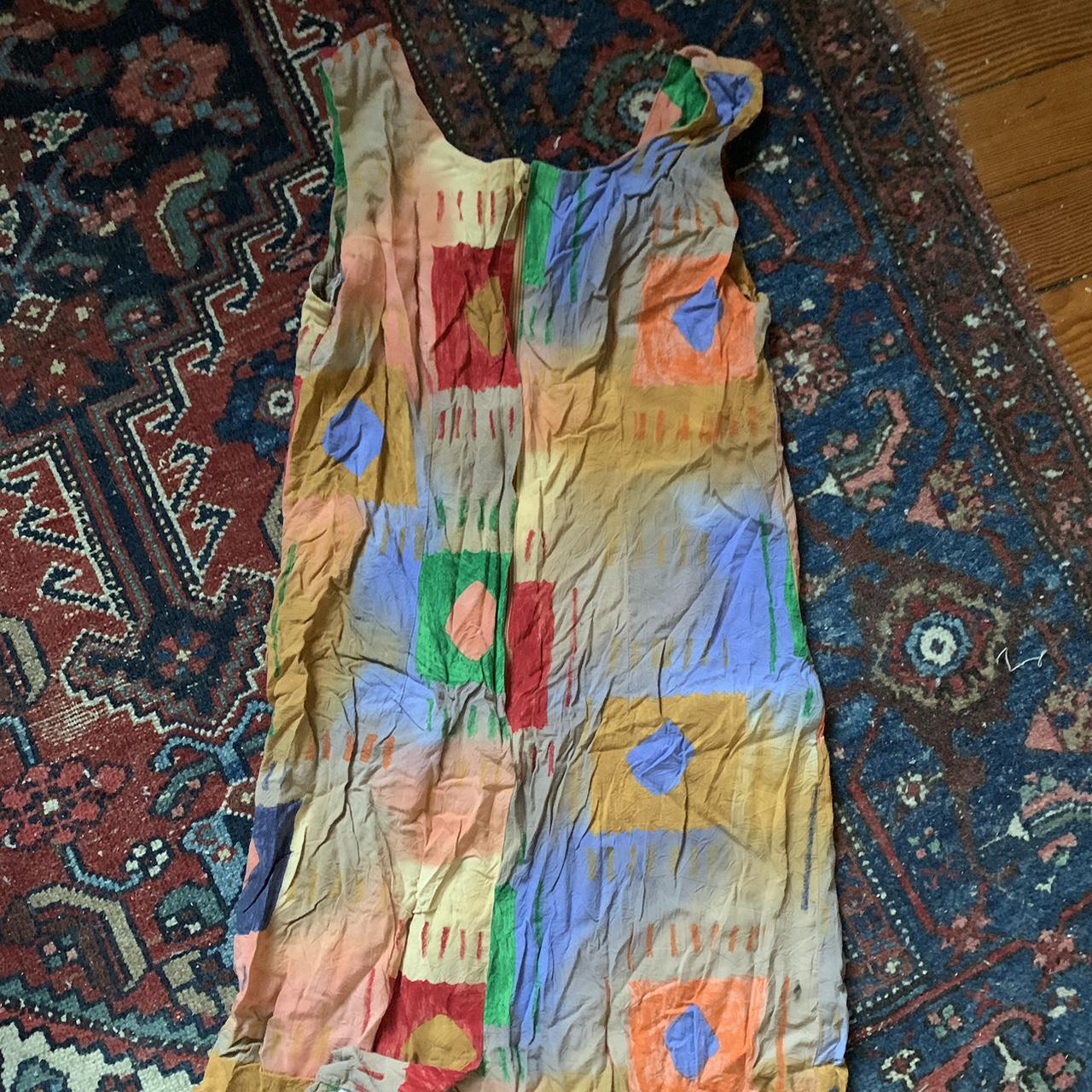 90s flowy pattern dress JAMS WORLD Length... - Depop