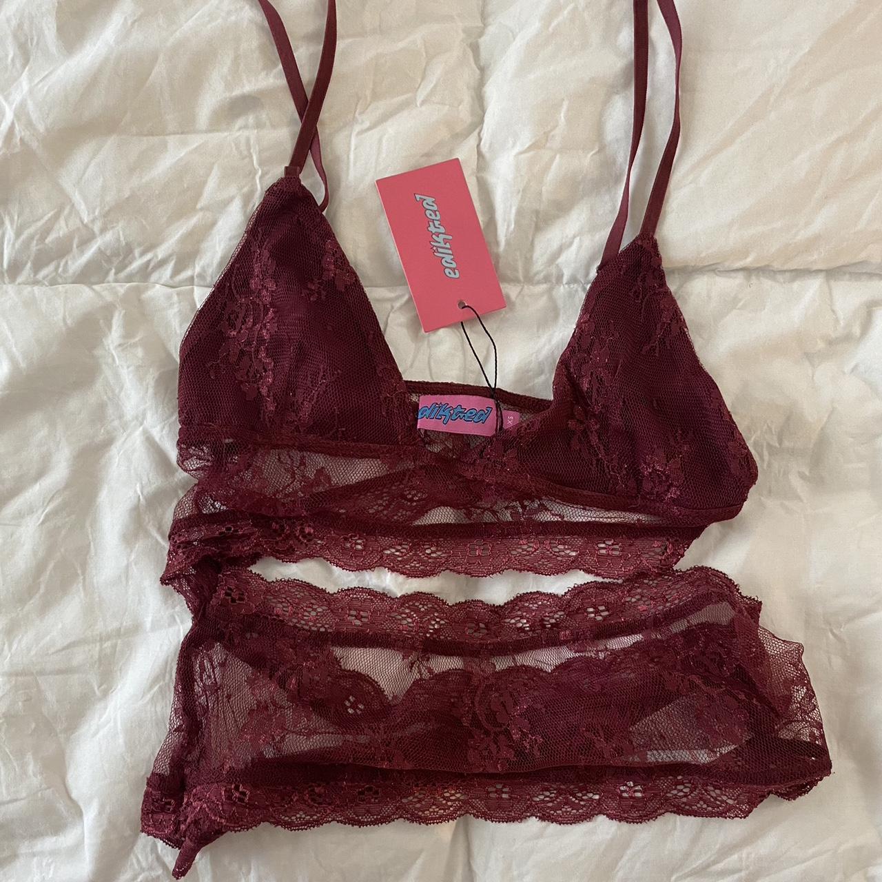 edikted lace crop top brand new with... | Depop