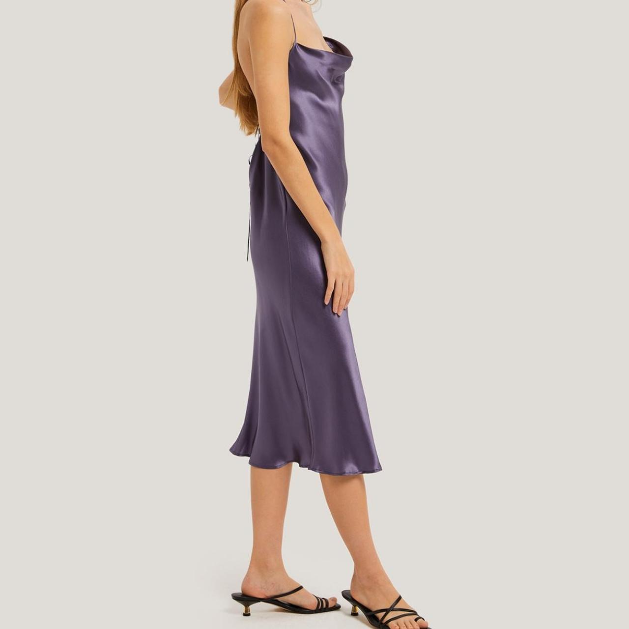 Gorgeous lavender purple neck slip dress (100% silk)... | Depop