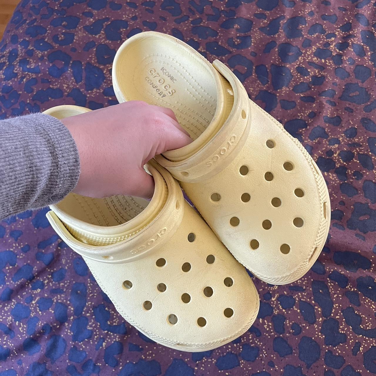 light yellow platform crocs! - Depop