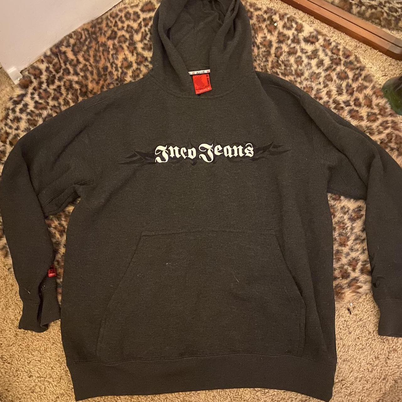 Dark Grey Jnco Jeans hoodie Men’s size L great... - Depop