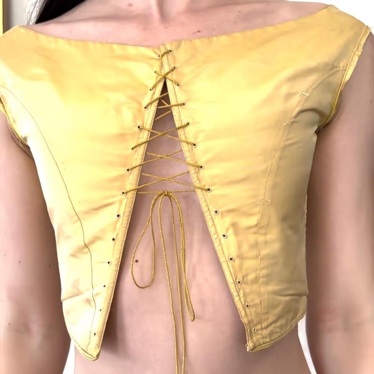 Victorian Yellow Taffeta Corset Yes I know it’s... - Depop