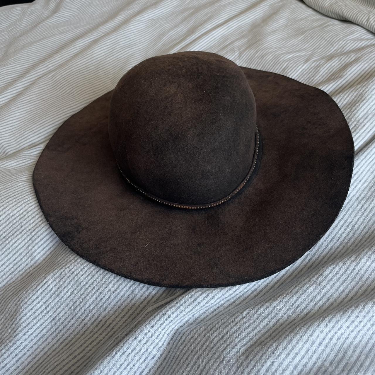 wool, sun faded, brimmed FRYE hat - Depop