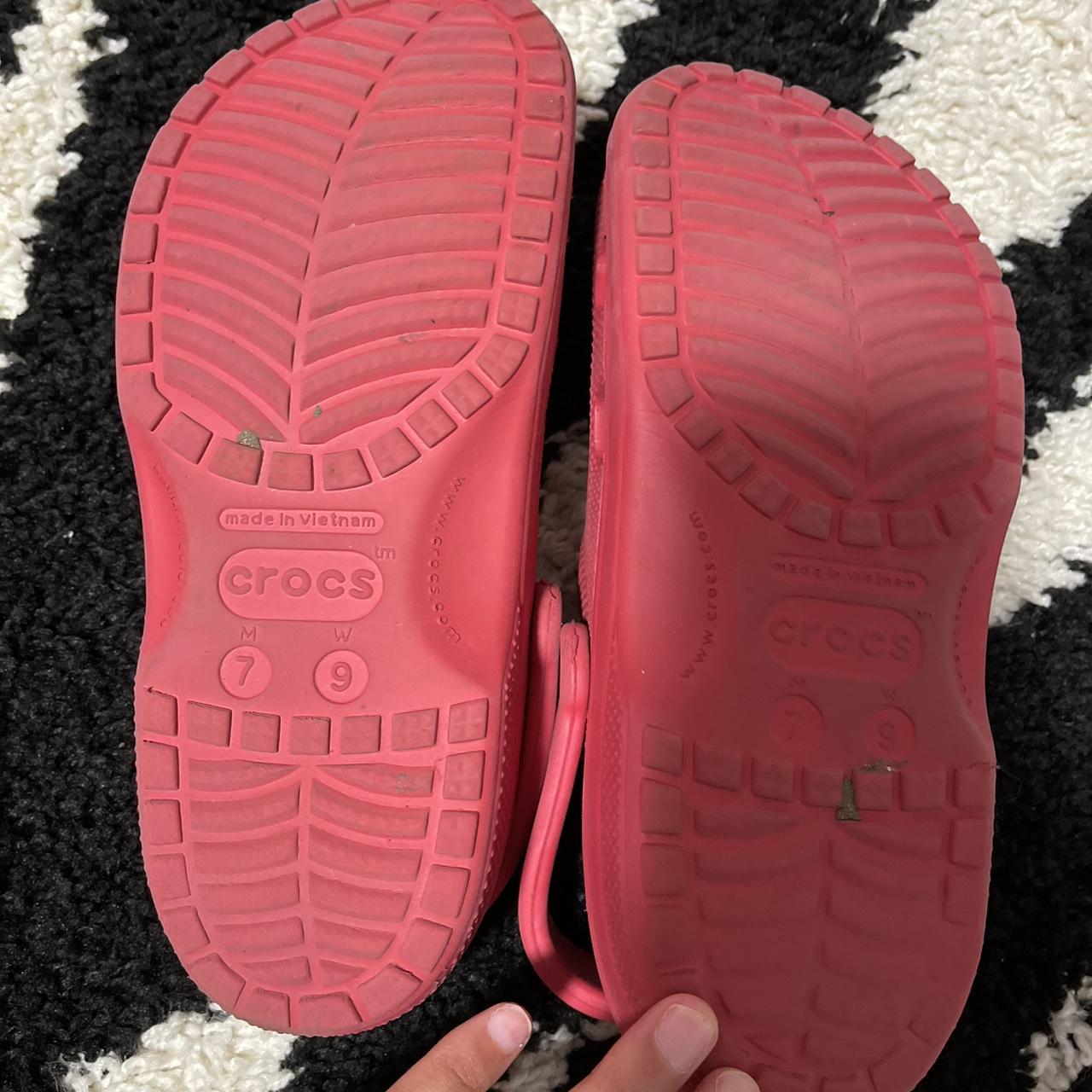 Crocs Women's Yellow and Red Sandals | Depop