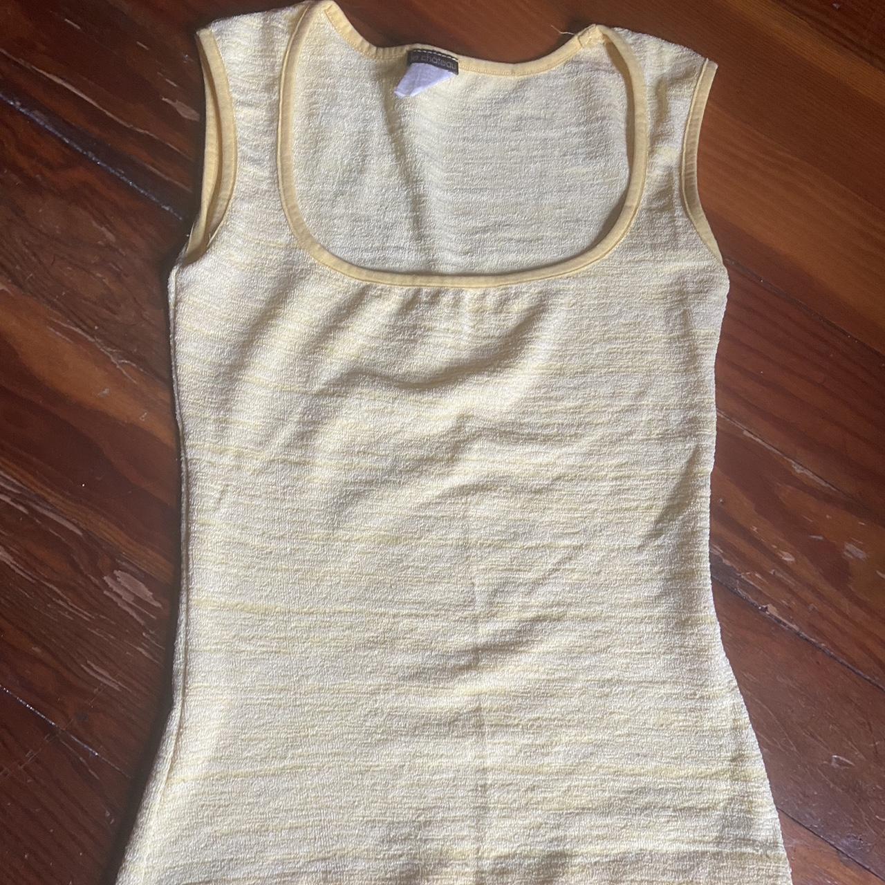 cute bright yellow tank from the 90s cute for the... - Depop