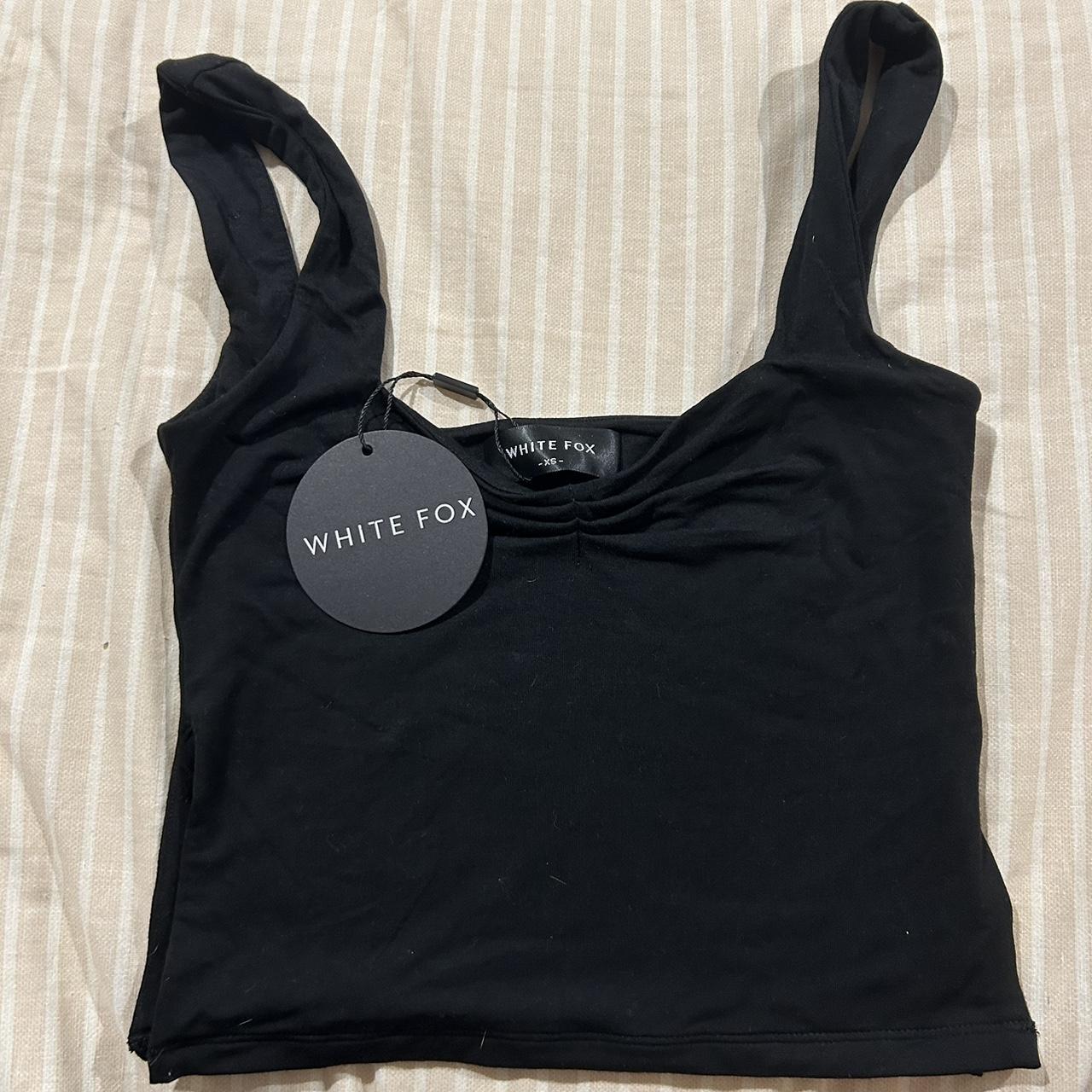 white fox top - size xs never worn w/ tags still $20... - Depop