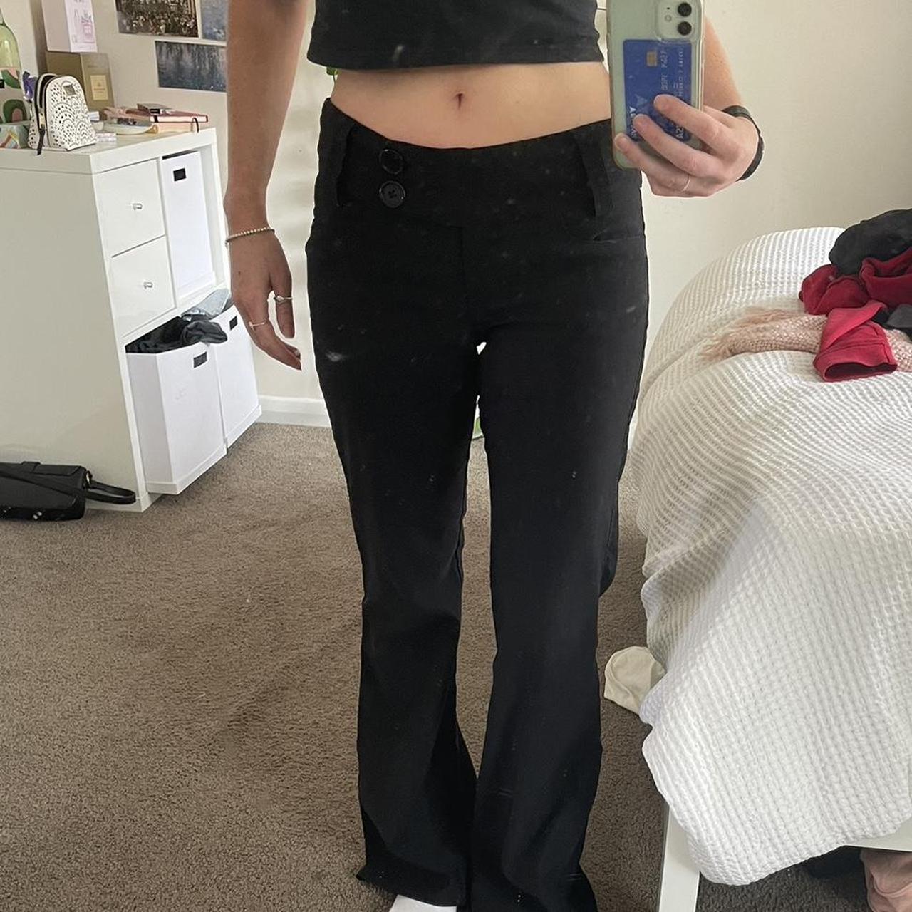 Black low waisted suit pants Slight flare at the... - Depop
