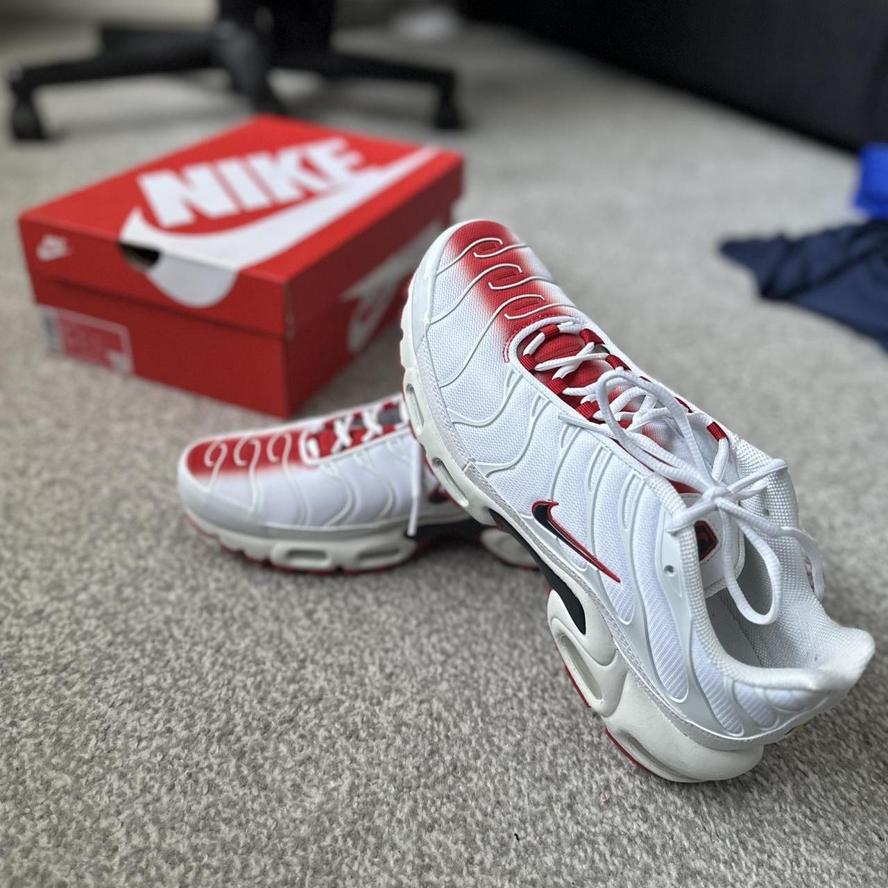 Nike Air Max Plus TN ‘White University Red’ Never... - Depop