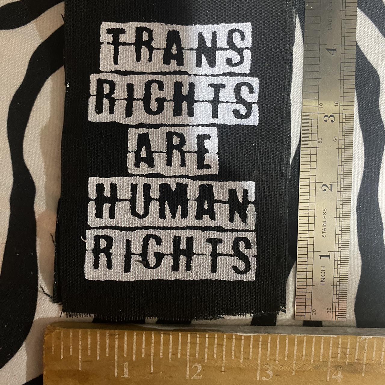 Trans rights black and white sew on patch #punk - Depop