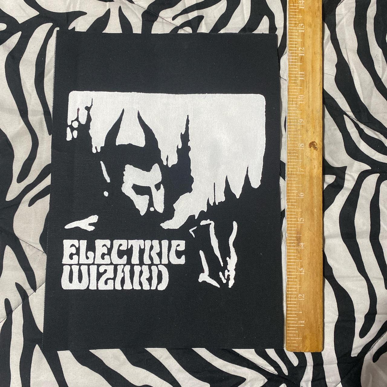 Black and white Electric Wizard back patch #metal... - Depop