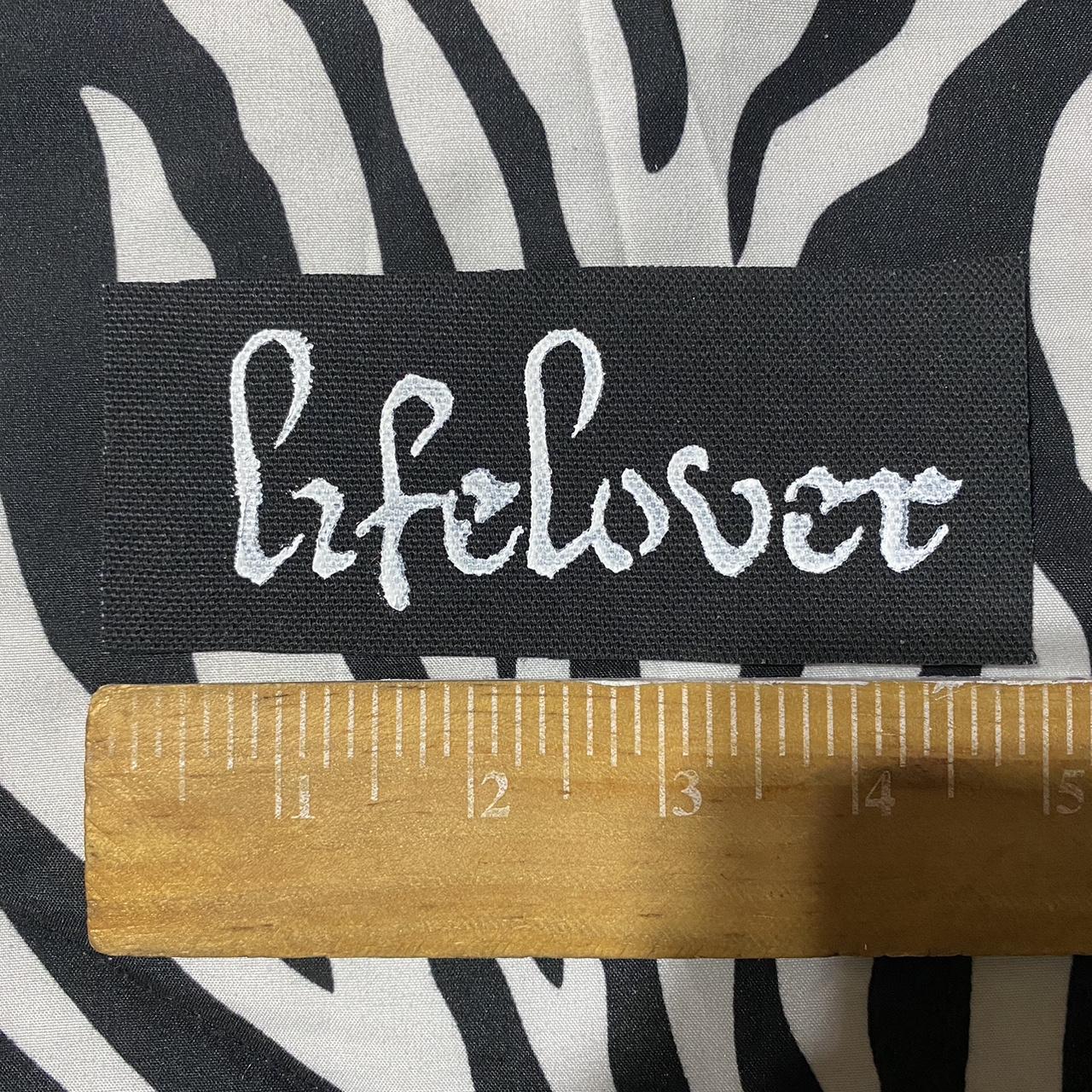 black and white lifelover sew on patch ️🦇please... - Depop