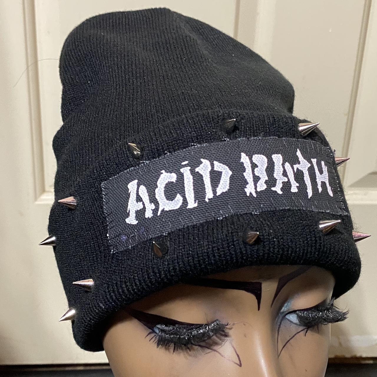 🦇 handmade spiked patch beanie -made to order -... - Depop