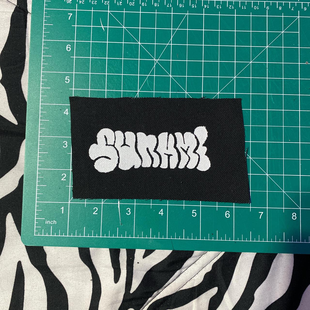 🦇 no offers ! 🦇 black and white sunami patch -... - Depop
