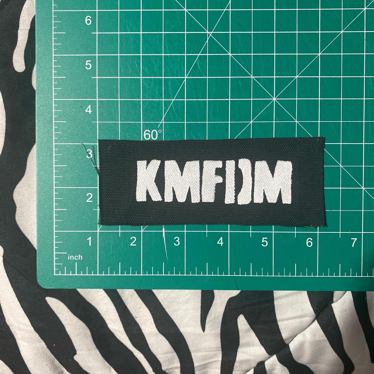black and white kmfdm sew on patch ️🦇please read... - Depop