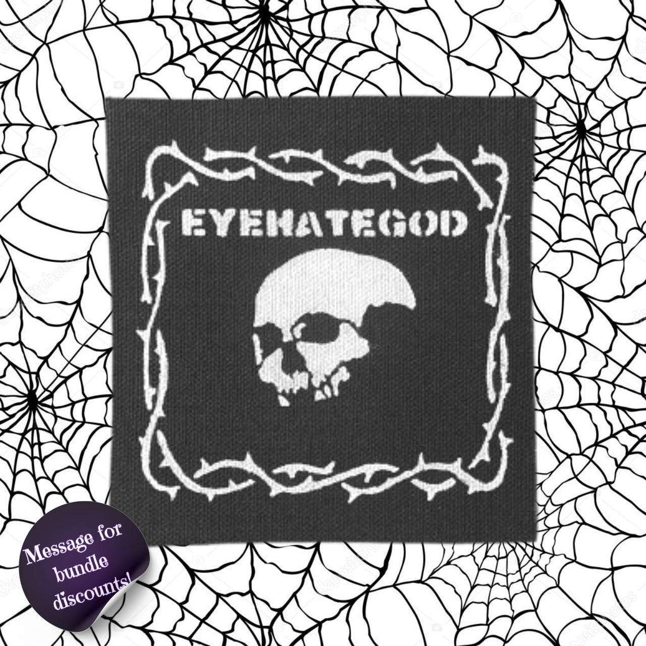black and white eyehategod sew on patch ️🦇please... - Depop