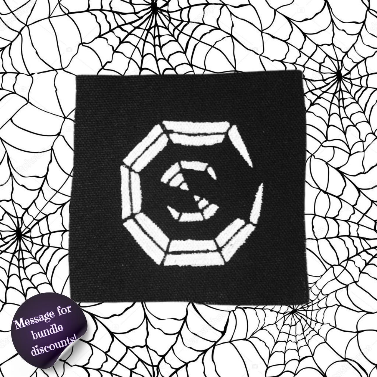 black and white catholic spit sew on patch ️🦇please... - Depop