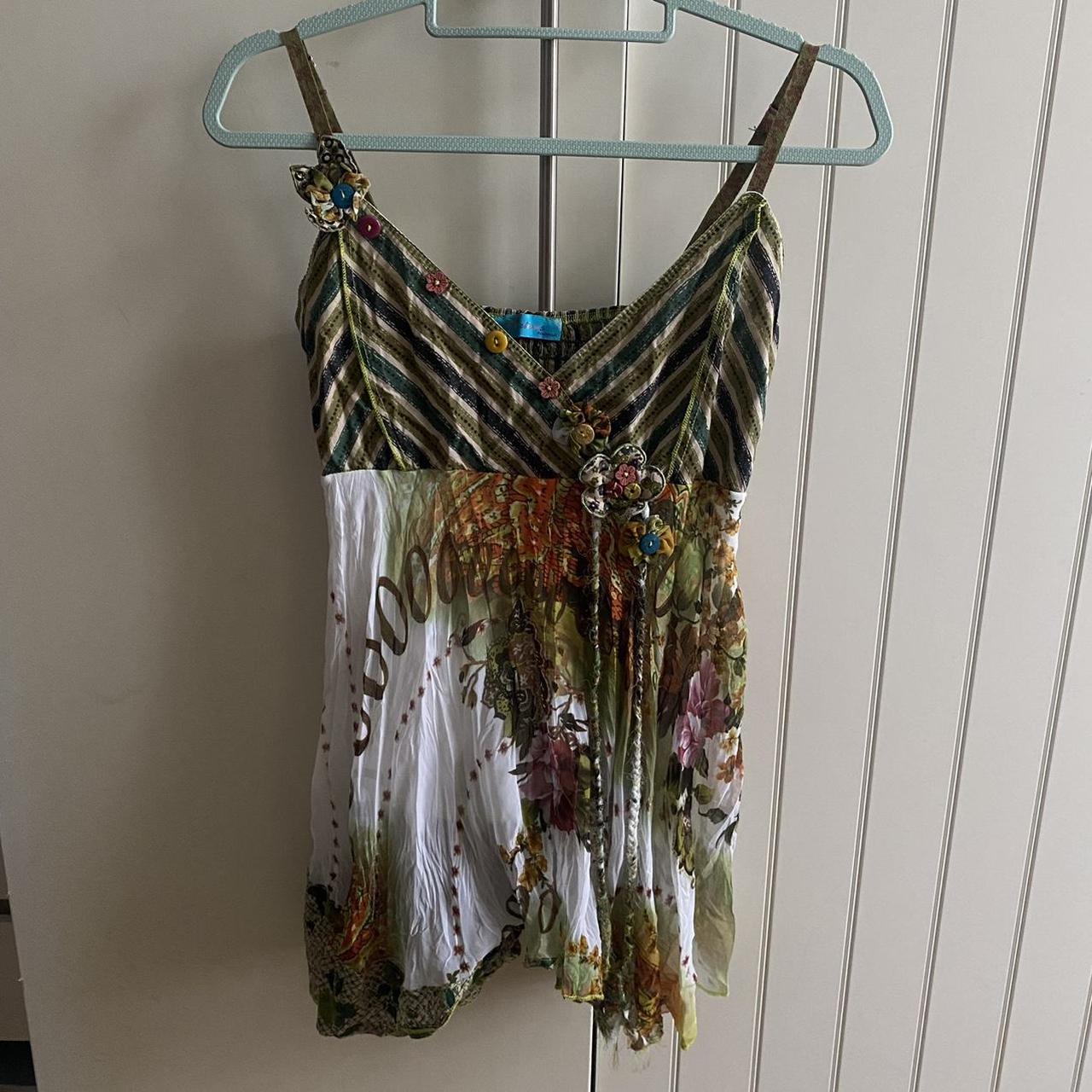Stunning vintage boho cami top with a beautiful... - Depop