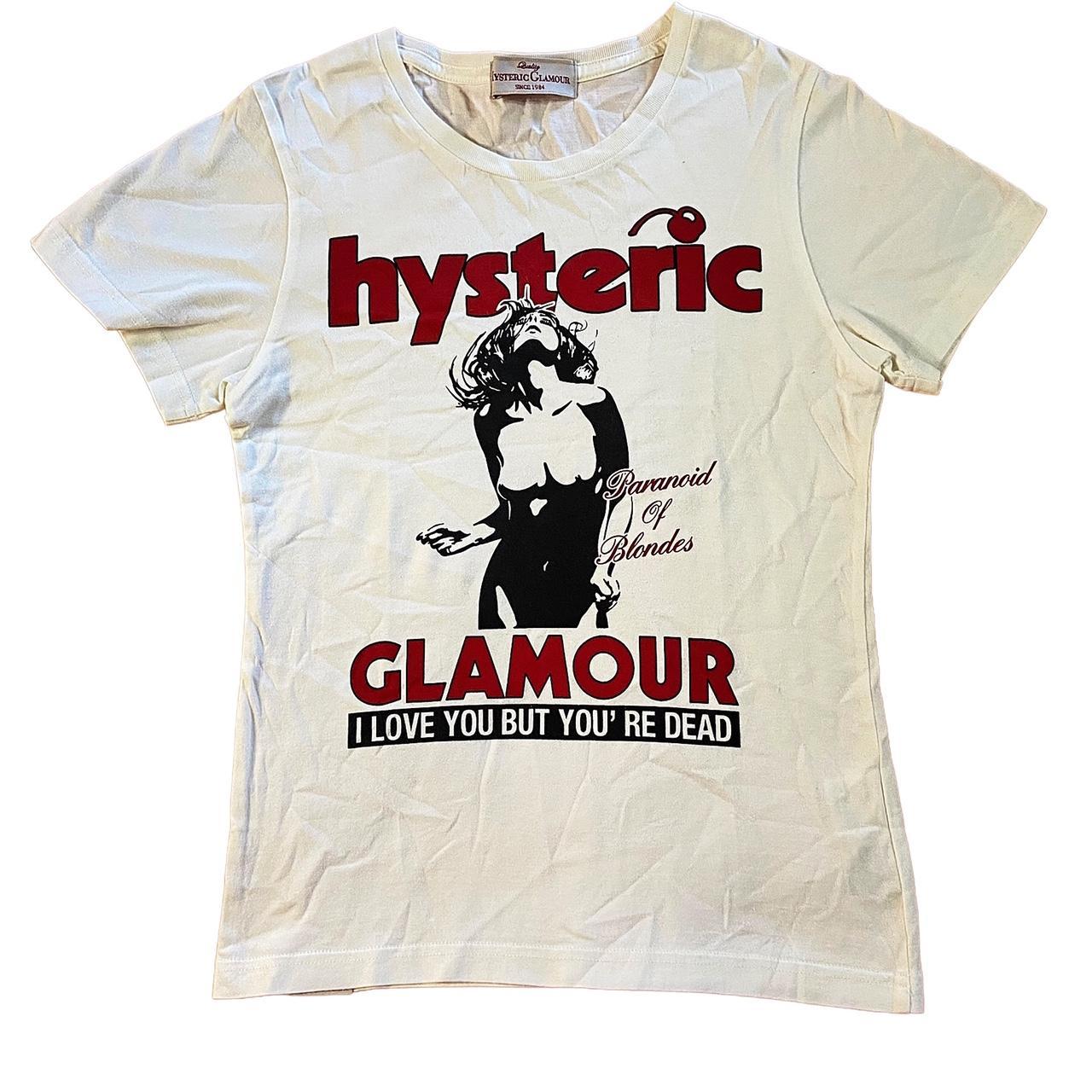 Hysteric Glamour Women's White and Red T-shirt | Depop
