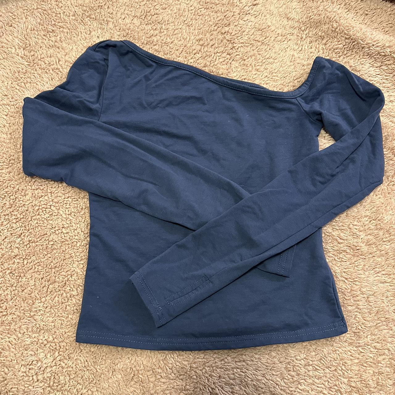 Edikted Asymmetrical Blue Long Sleeve Top Super Depop