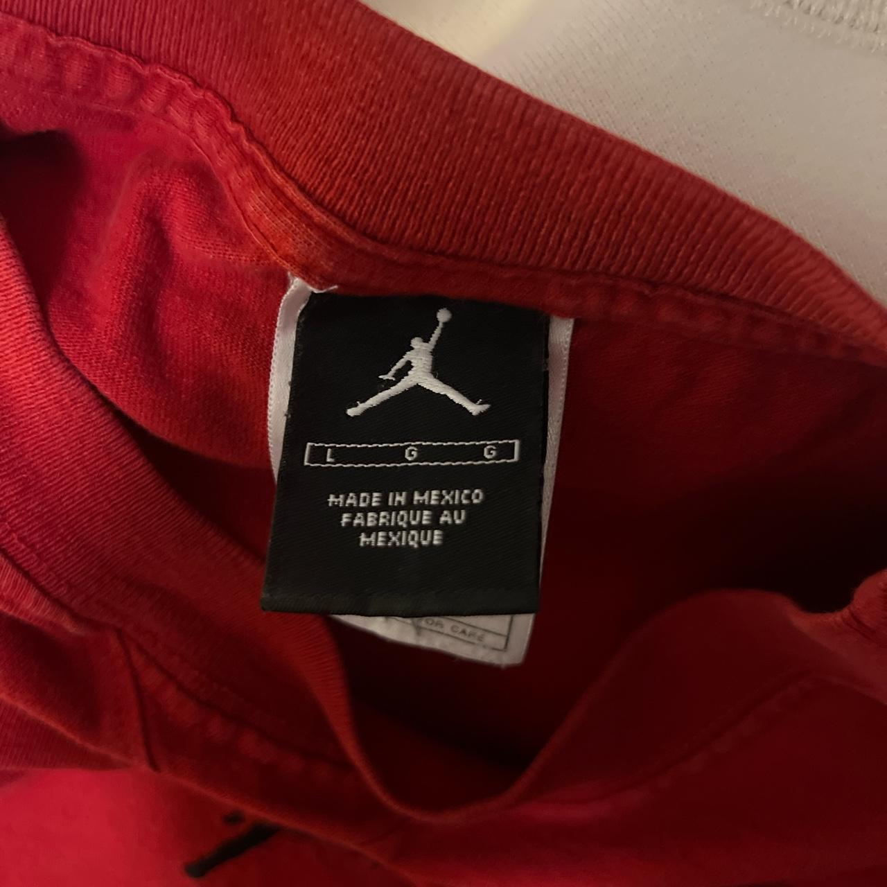 Large oversized red air jordan embroidered vintage... - Depop