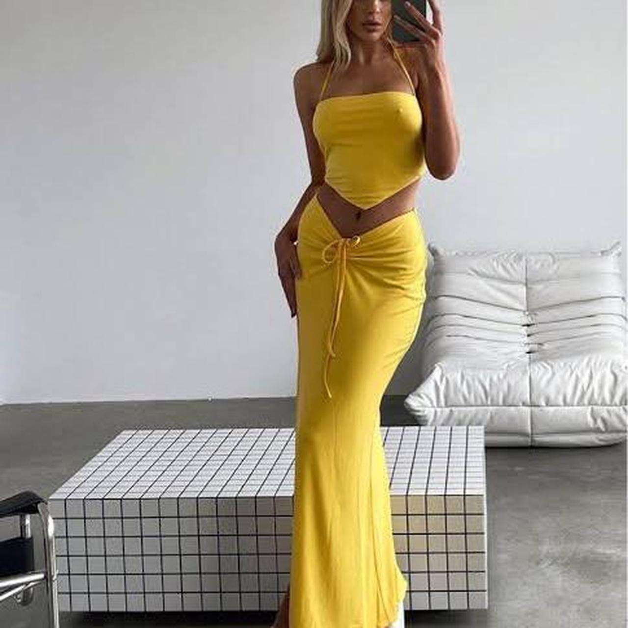 Yellow two piece set - Depop