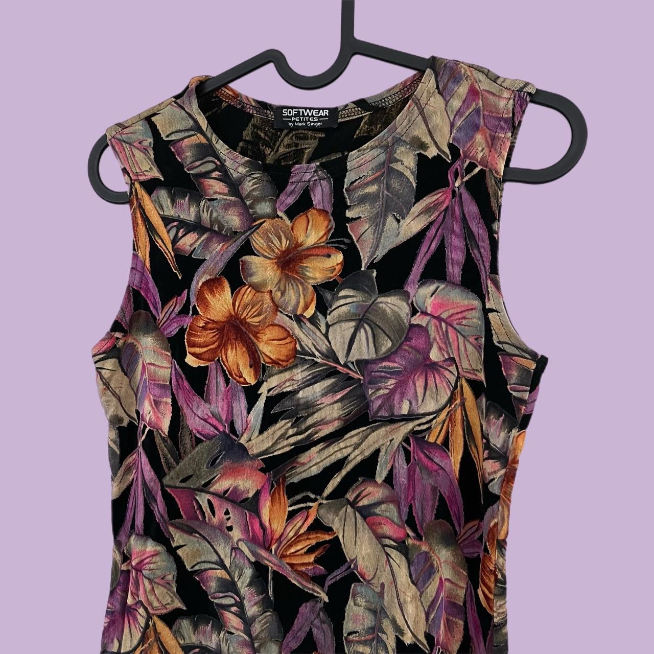 90s tropical floral slink top Size not noted best... | Depop