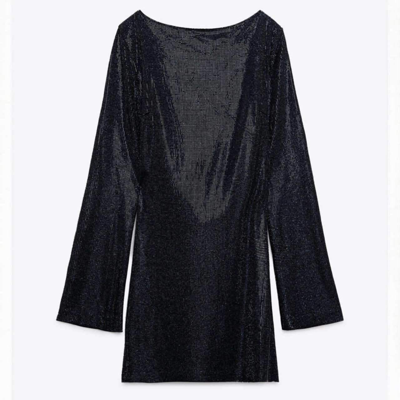 Zara deep blue embellished dress Xs Worn once... - Depop