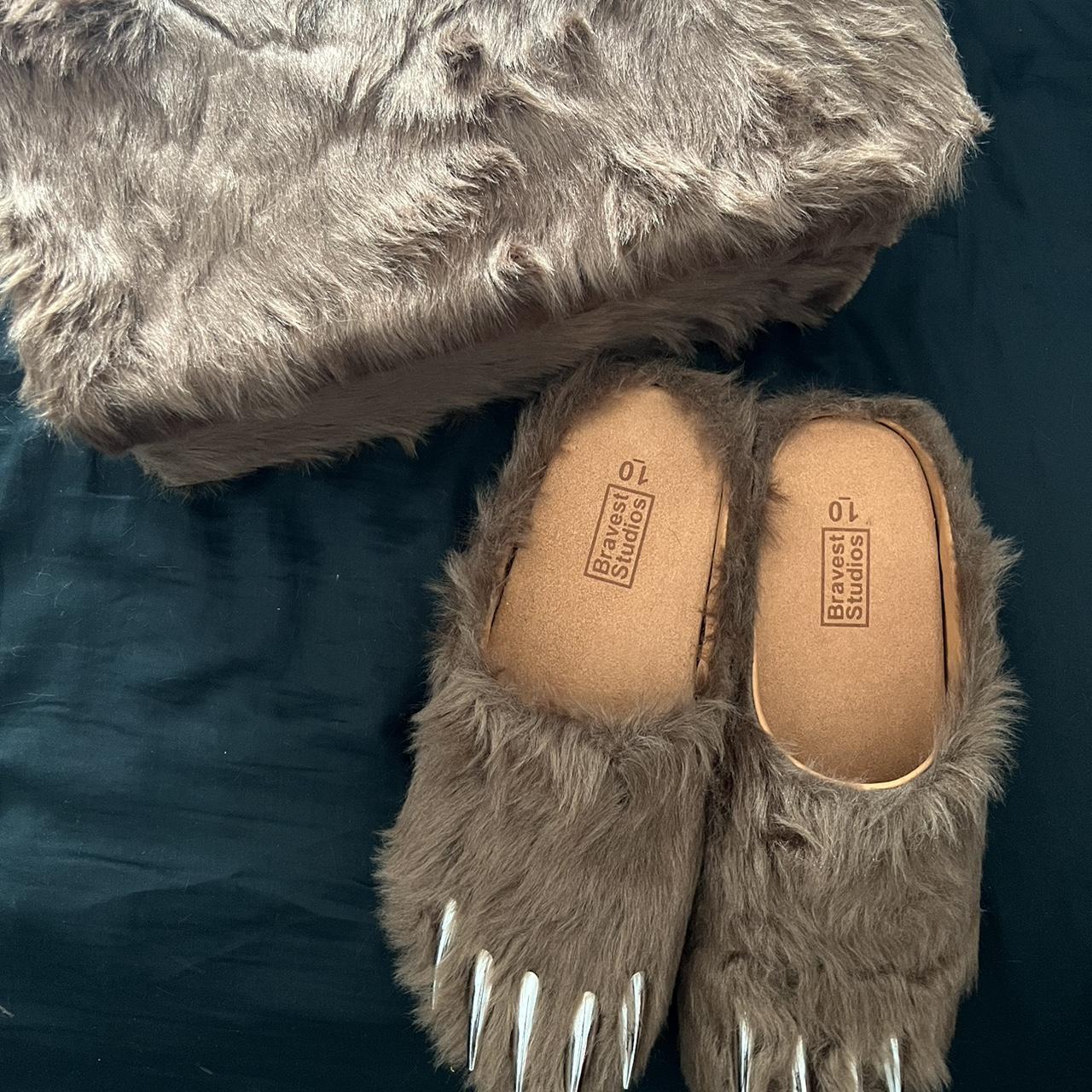 bravest studio bear claw slides - Depop