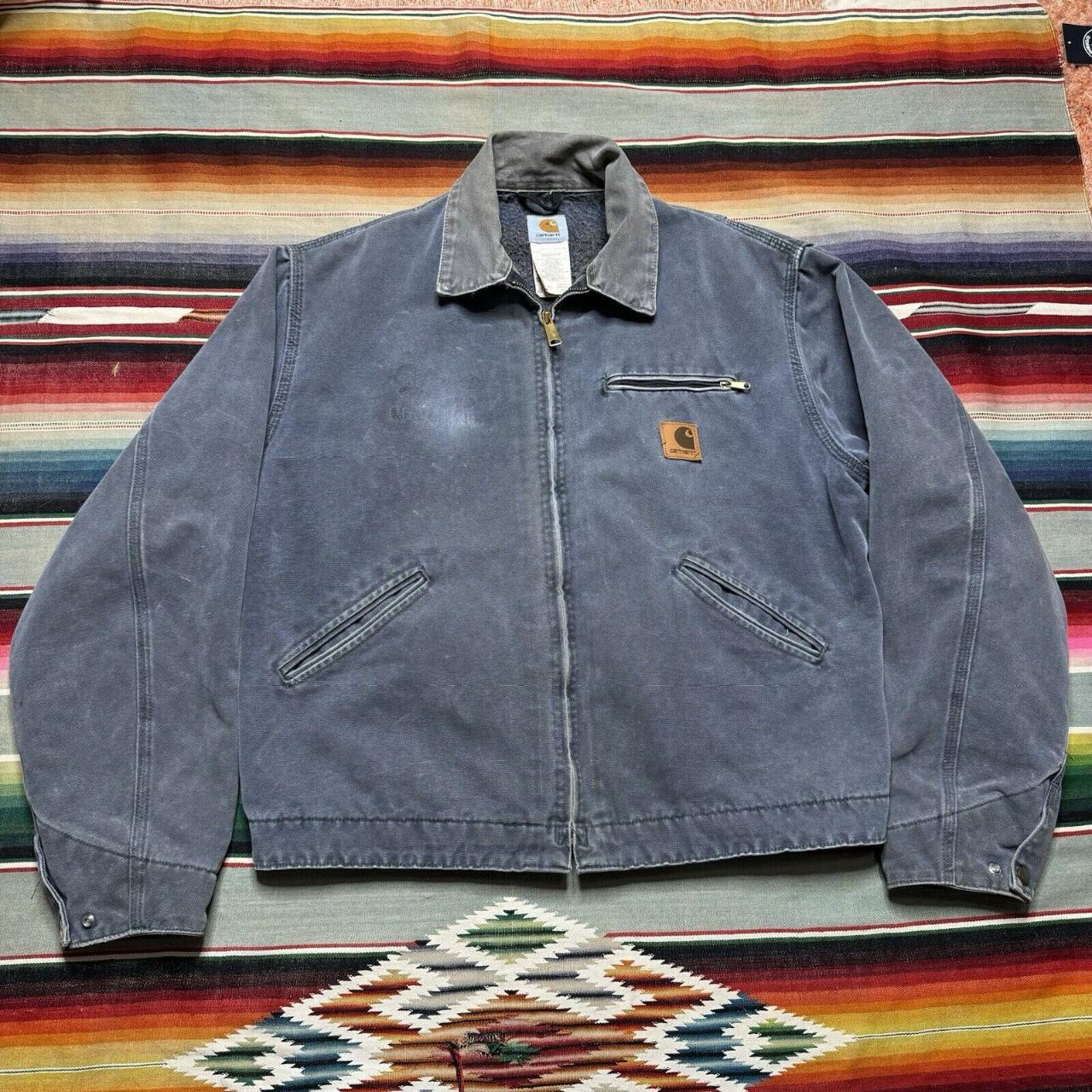 Vintage 90s Carhartt Petrol Indigo J97 PTL Detroit... - Depop