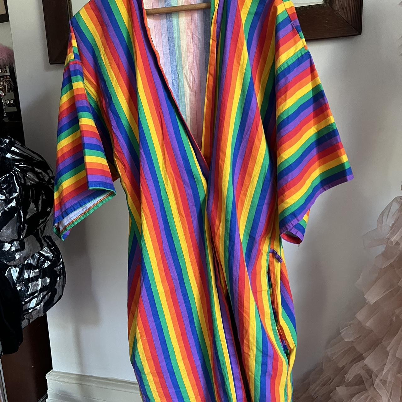 70s vintage rainbow robe. Could be worn as a dress,... - Depop