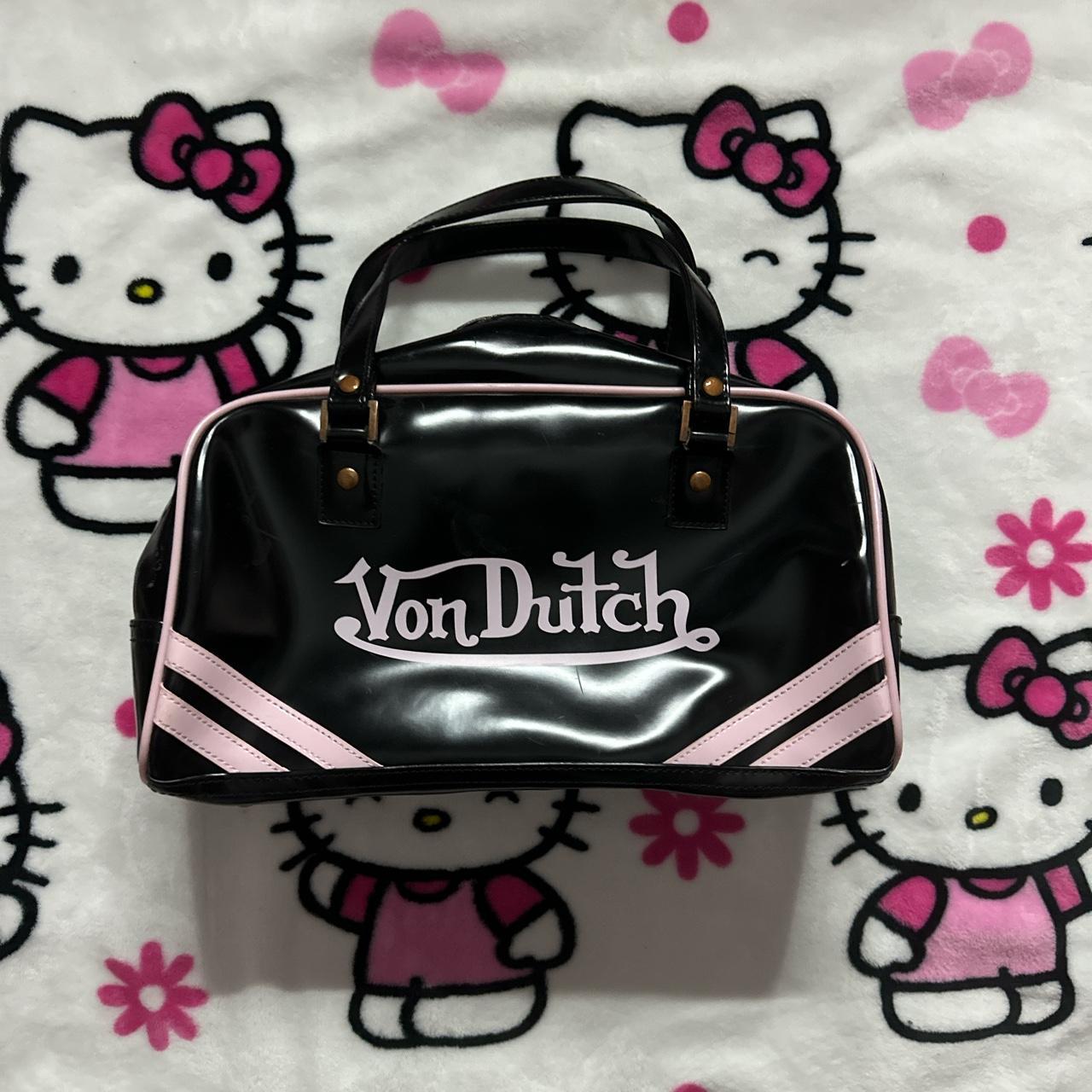 black and light pink vintage Von Dutch bag. in great... - Depop