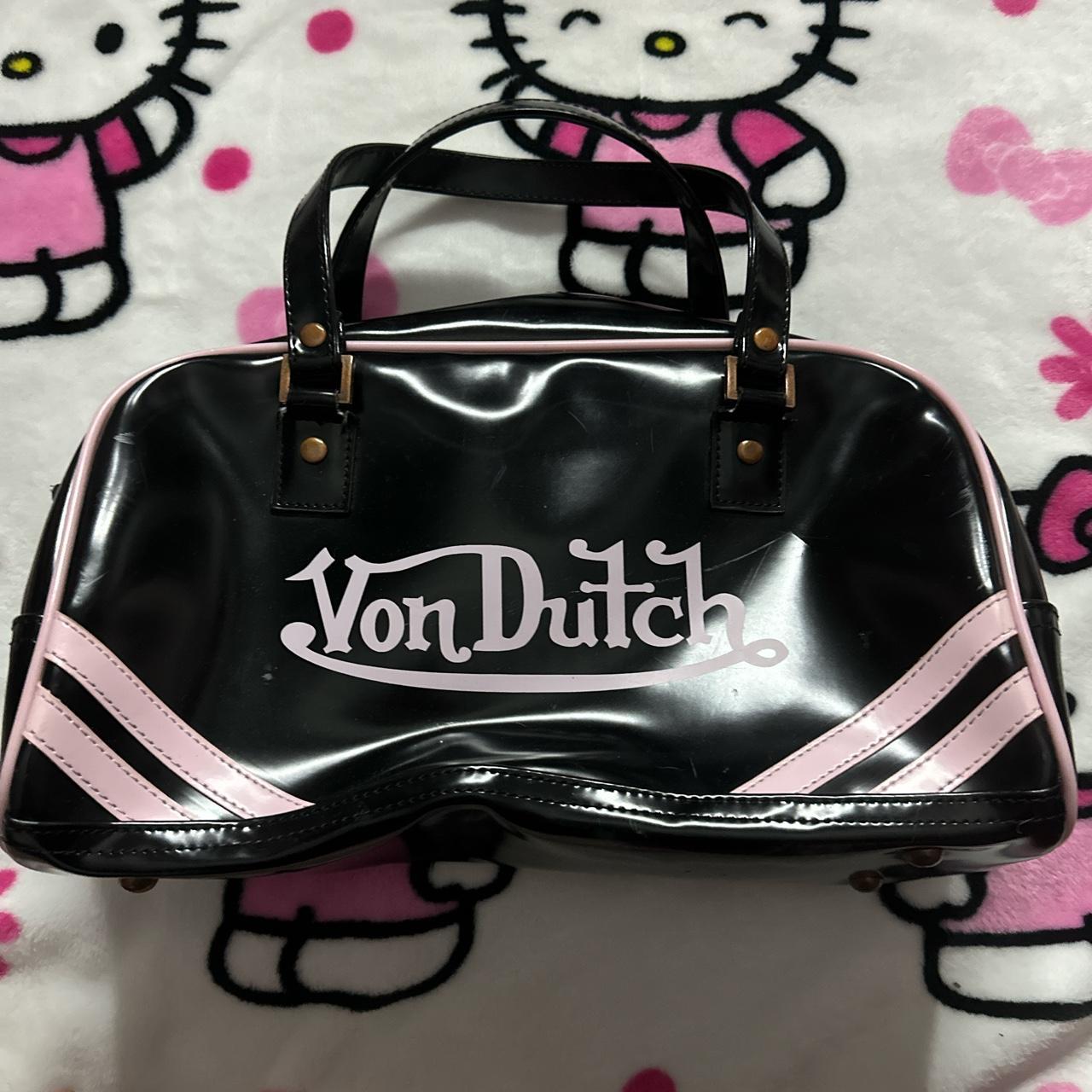 black and light pink vintage Von Dutch bag. in great... - Depop