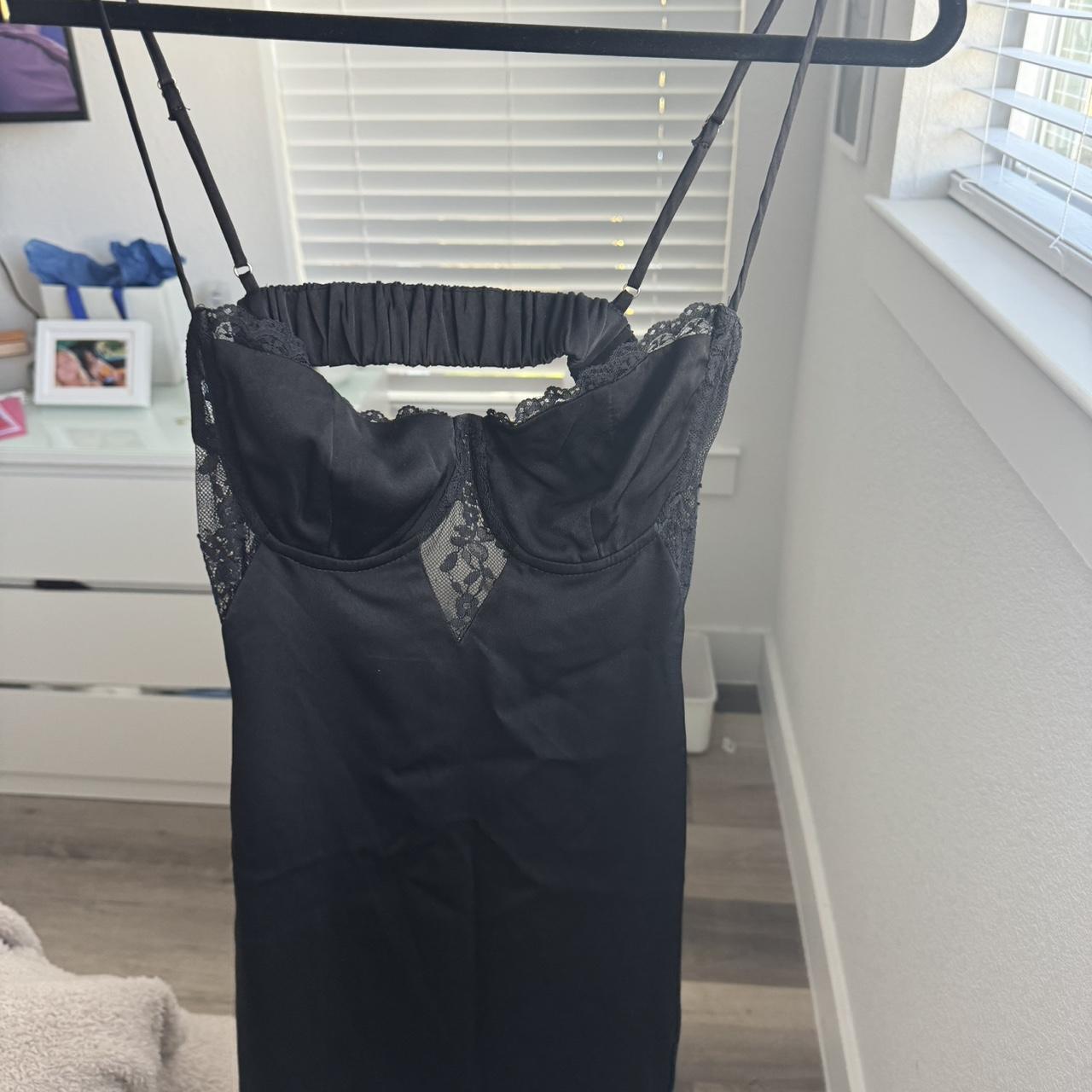 Isabelle’s Cabinet black mini silk dress. Size... - Depop