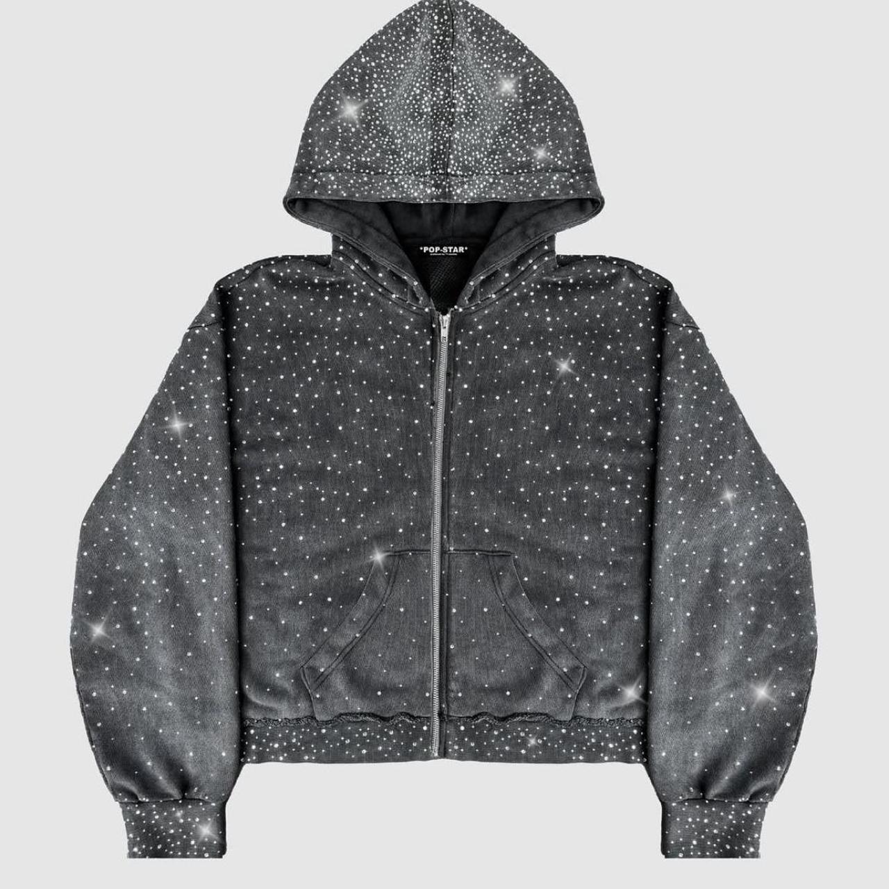 (RARE) 77studios “pop star “ Rinestone zip up... | Depop