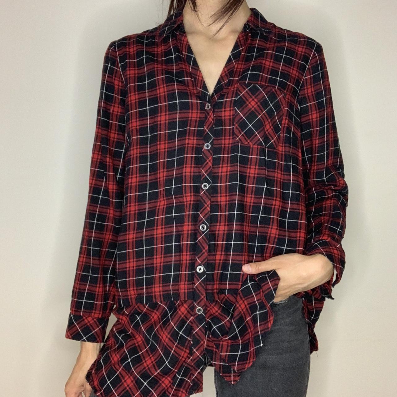J. Jill red plaid button up shirt. Practically brand... - Depop