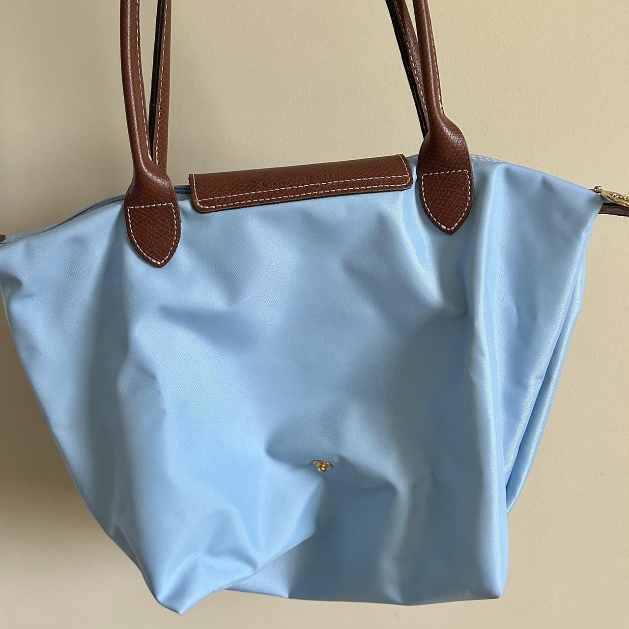 Baby blue Longchamp le pliage nylon shoulder... | Depop