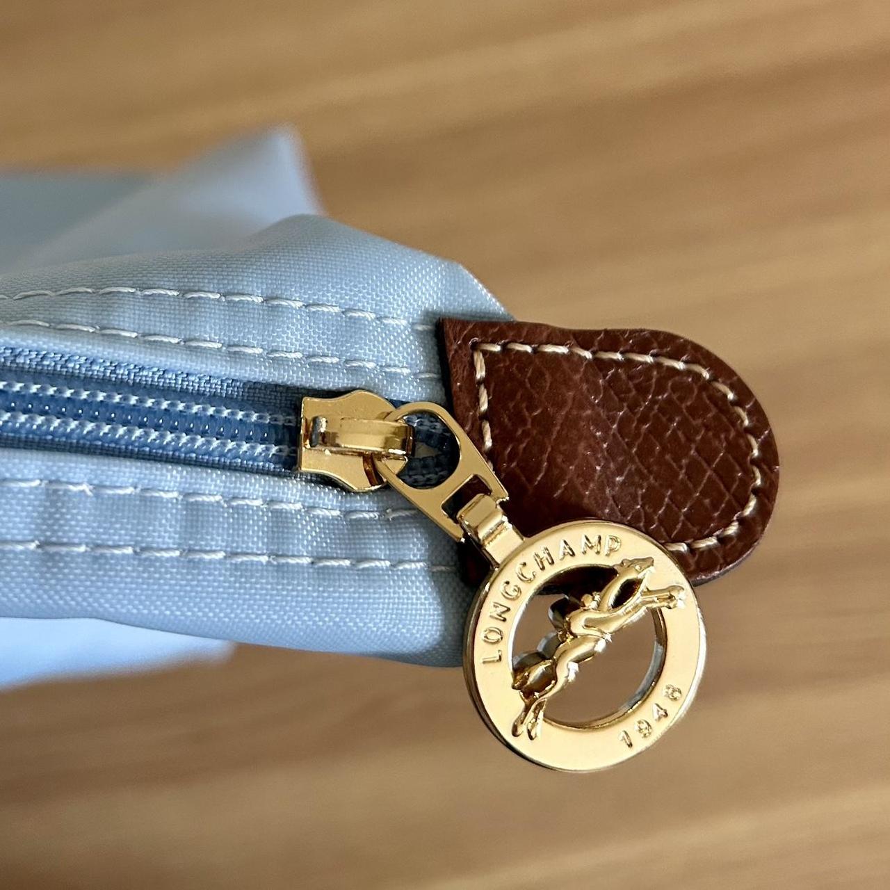 Baby blue Longchamp le pliage nylon shoulder... | Depop