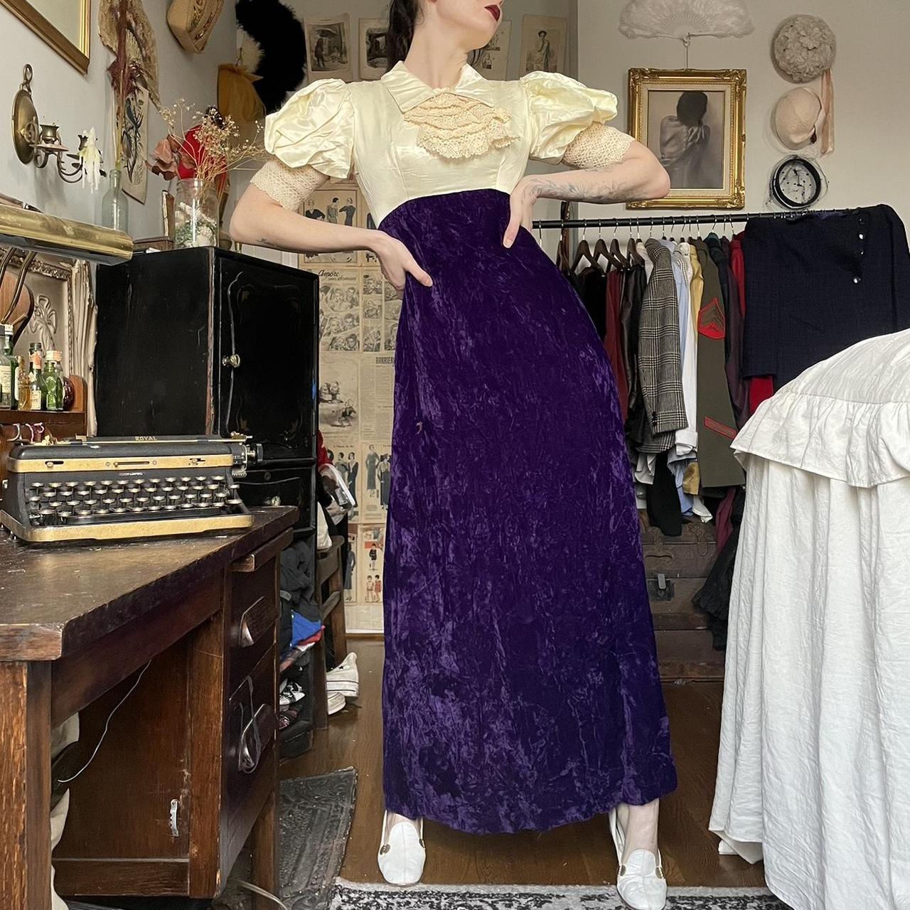 Vintage 60s velvet gown • Royal amethyst purple... - Depop
