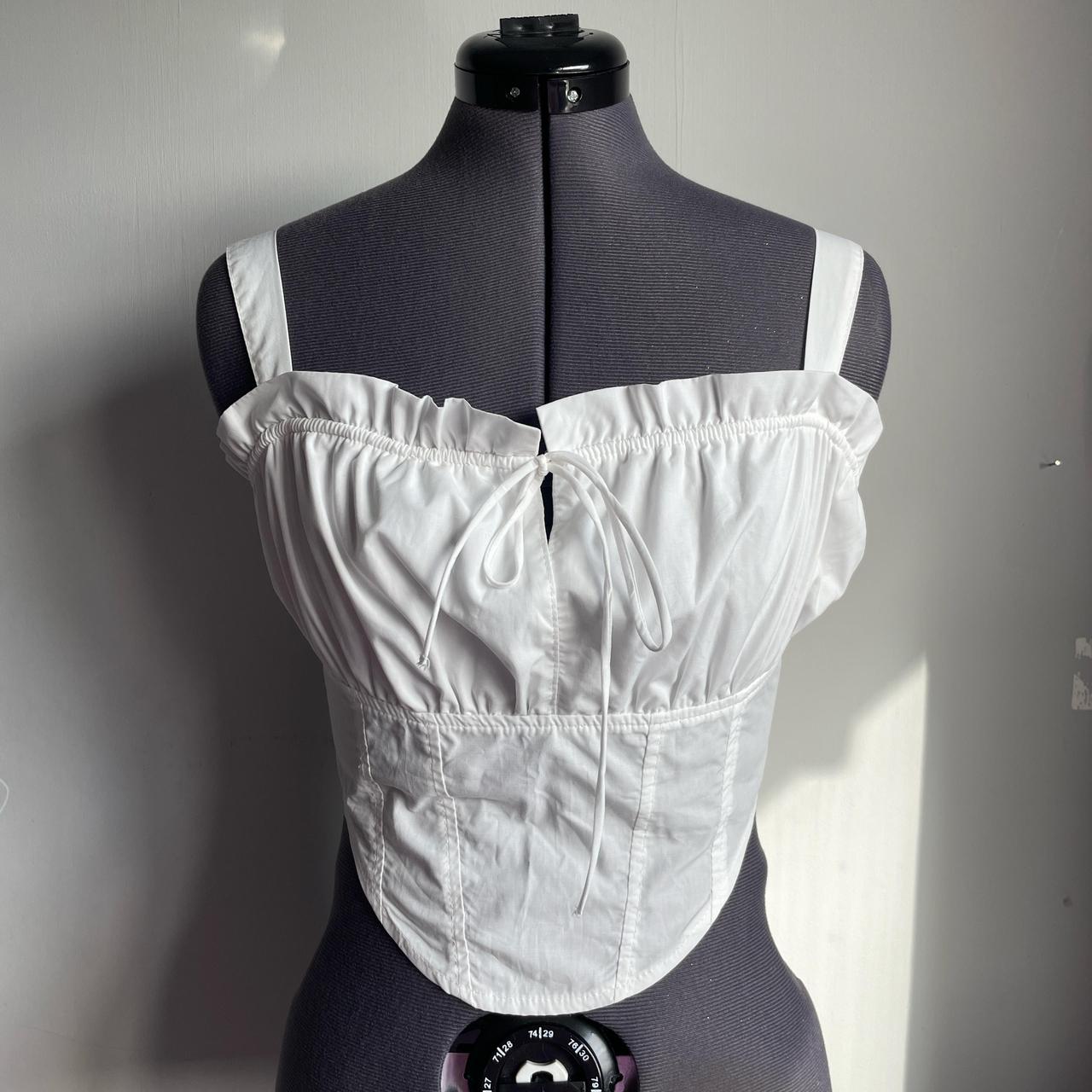 Missguided corset 8 Gorgeous cotton feel white... - Depop