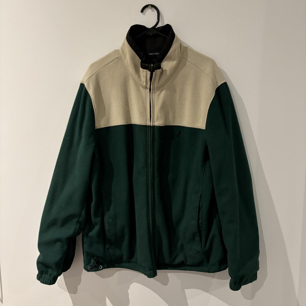 Nautica reversible fleece jacket/windbreaker jacket... - Depop