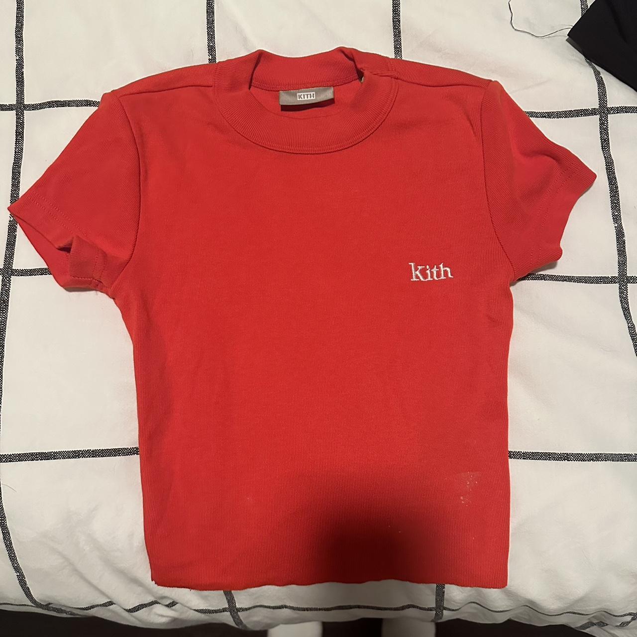 Kith Baby Tee. Red. XSmall. #kith #womens #babytee - Depop