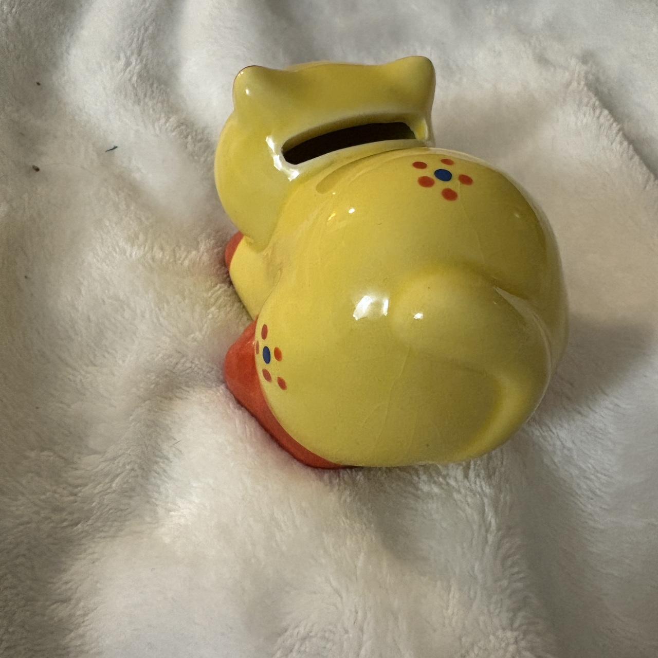 Yellow and red cat money bank #catlovers... | Depop