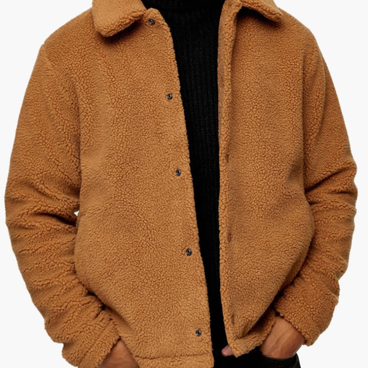 Topman Borg Shetland Fleece Coach Jacket - in like... - Depop