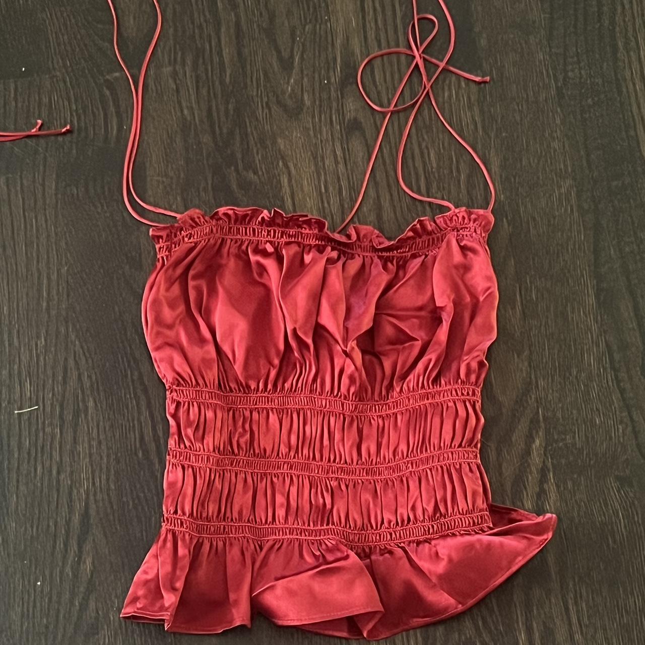 Reformation red silk top - Depop