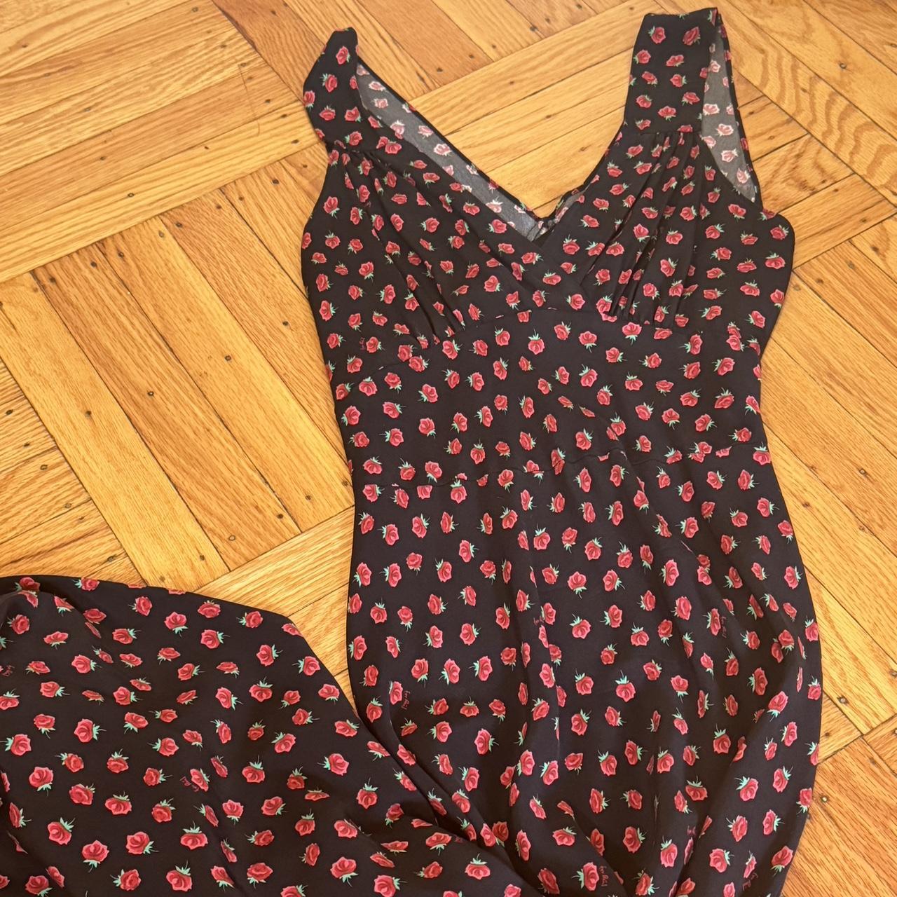 Realisation Par maxi red rose silk dress... - Depop