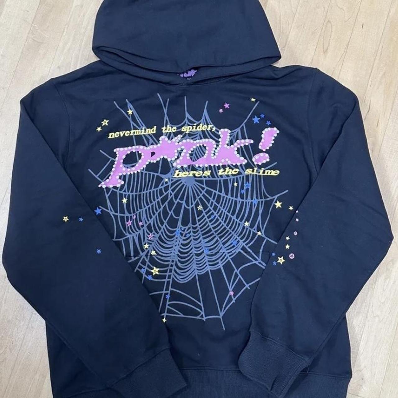 Black Sp5der hoodie and sweatpants set!! Hoodie:... - Depop