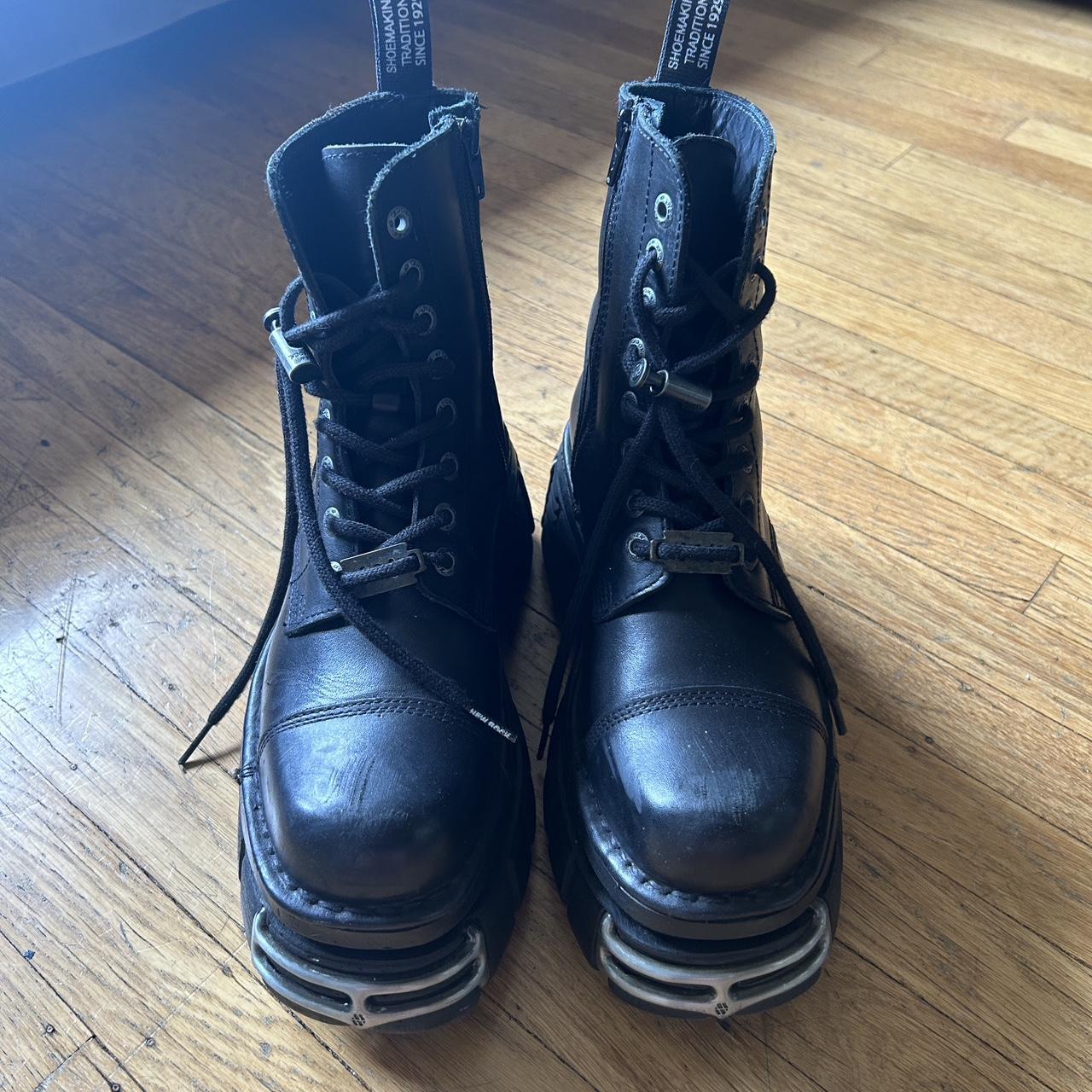 New Rock Women's Black Boots | Depop