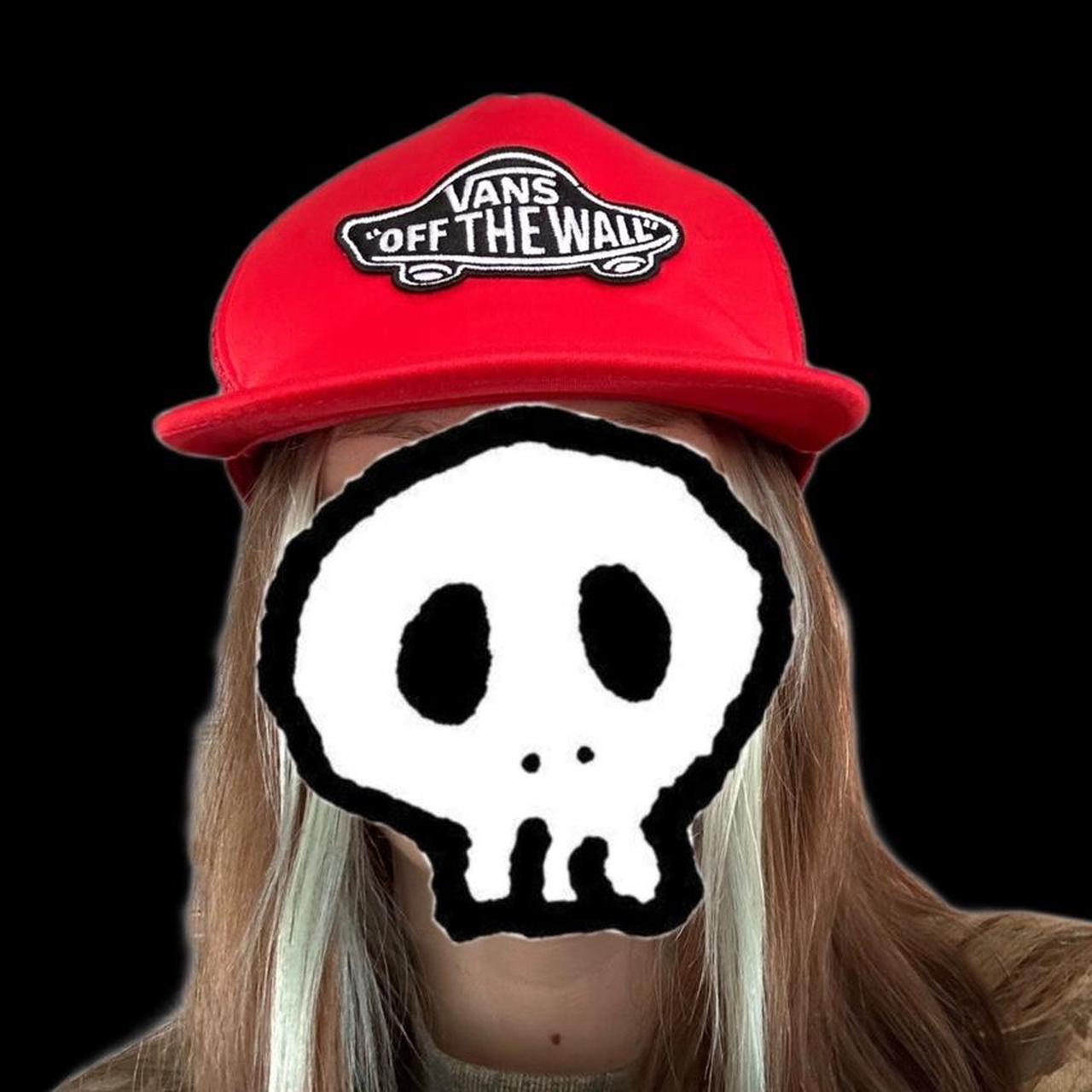 Vans red mesh back trucker hat #vans #truckerhat - Depop