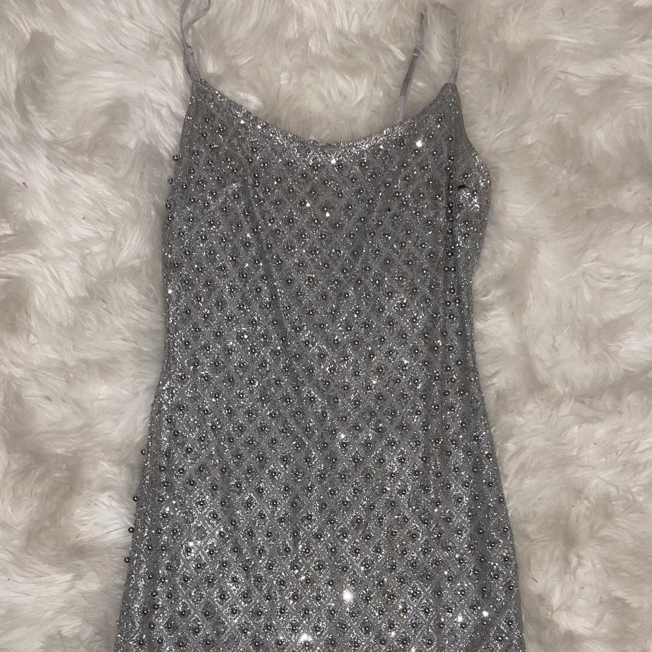 Beautiful silver glitter dress. Worn once for new... - Depop