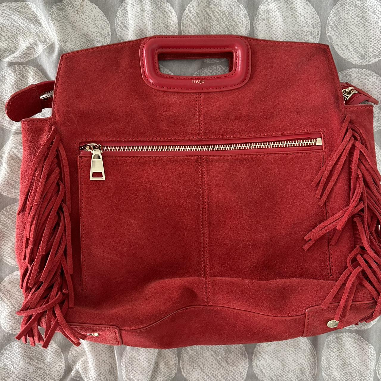 Maje red leather purse Larger size Great condition... - Depop